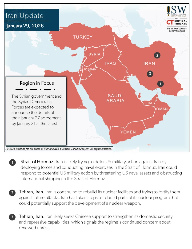 Iran Update, January 29, 2026 – Eurasia